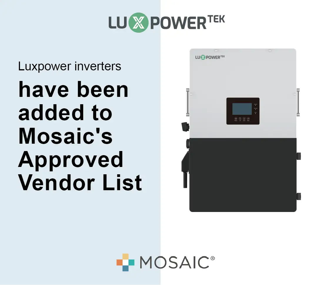 Luxpower inverters have been added to the Mosaic AVL